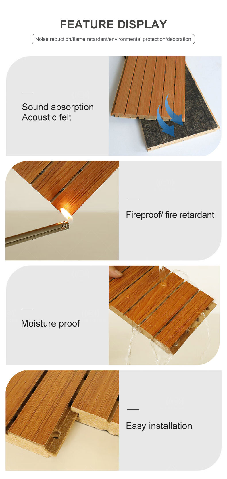 Decorated Grooved Wooden Acoustic Panel - Master Acoustic